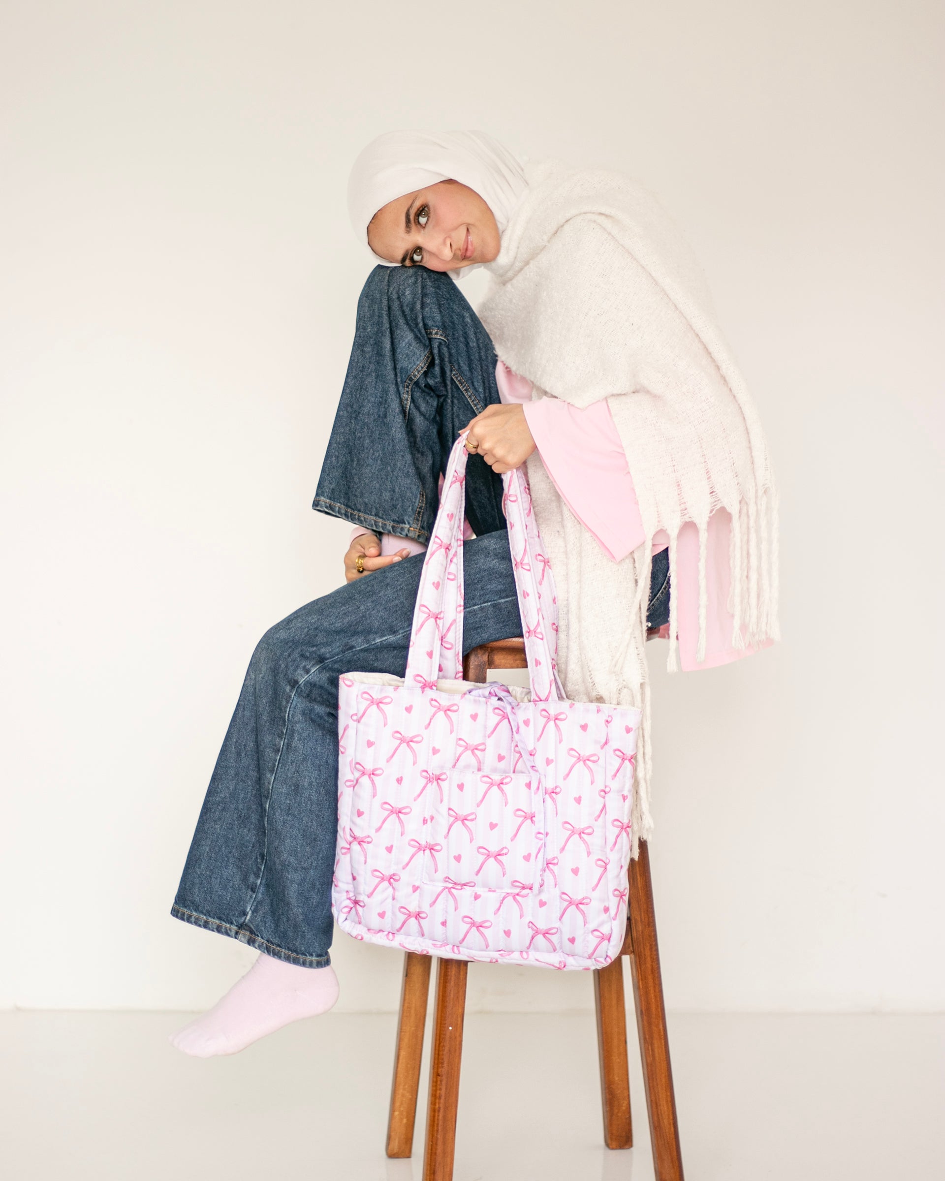 Puff Tote — Ribbon Cloud – Qcases Store